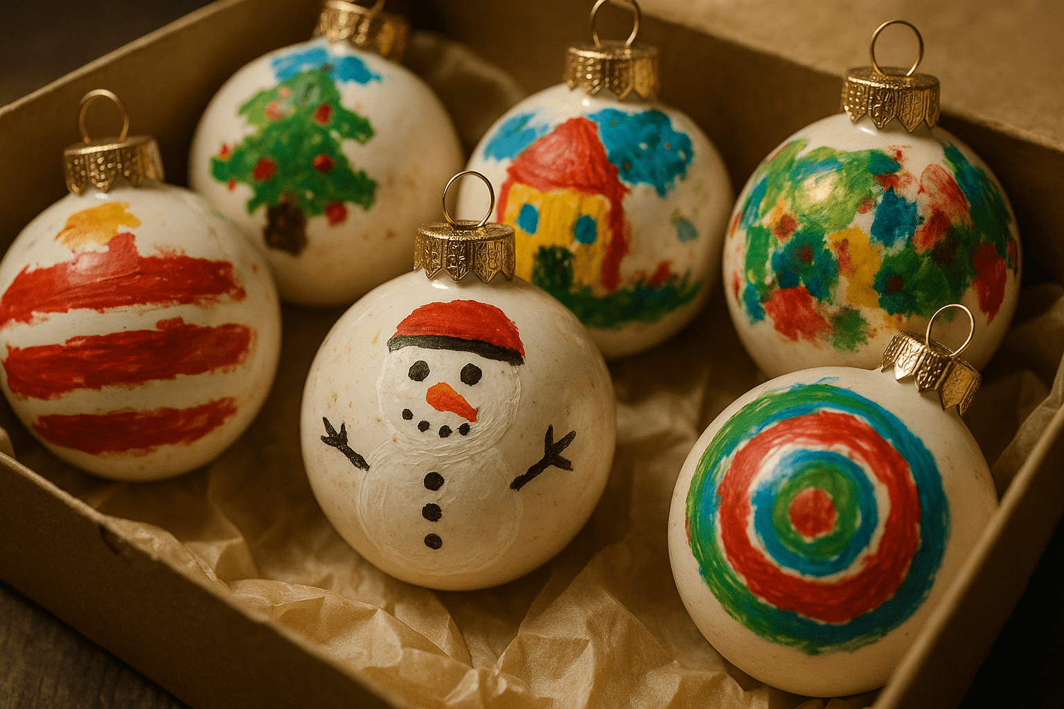 Stilvolle Weihnachtskugeln Bemalen Kinder Bild